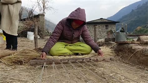 Village Girl Weaving Gundri Or Nepali Mat Youtube