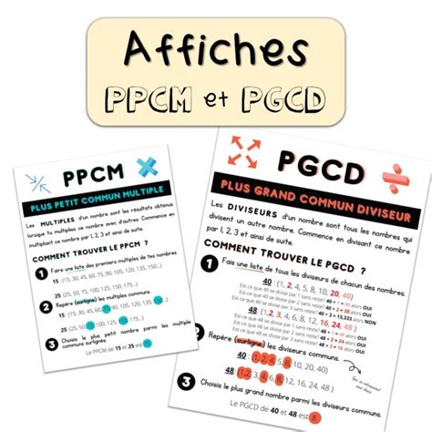 Affiches Ppcm Et Pgcd
