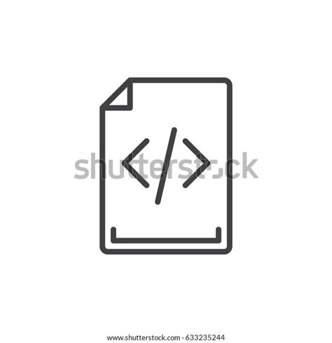 Source Code Outline Icon Line Vector Stock Vector Royalty Free 633235244 Shutterstock