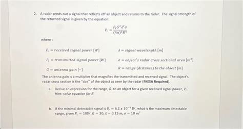 Solved A Radar Sends Out A Signal That Reflects Off An Chegg
