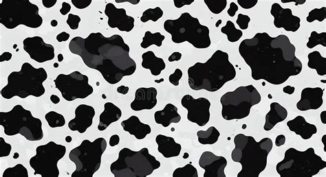 Seamless Cow Print Pattern In Black And White For Fabric And Wallpaper