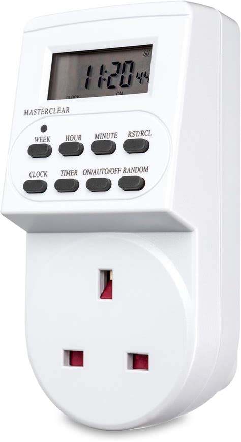 Electronic Digital Mains Timer Socket Plug In With Lcd Display 12 24 Hour 7 Days Uk
