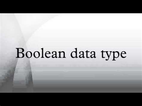Boolean Data Type YouTube