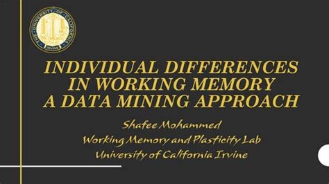 Individual Differences In Working Memory Training Research Poster Ppt