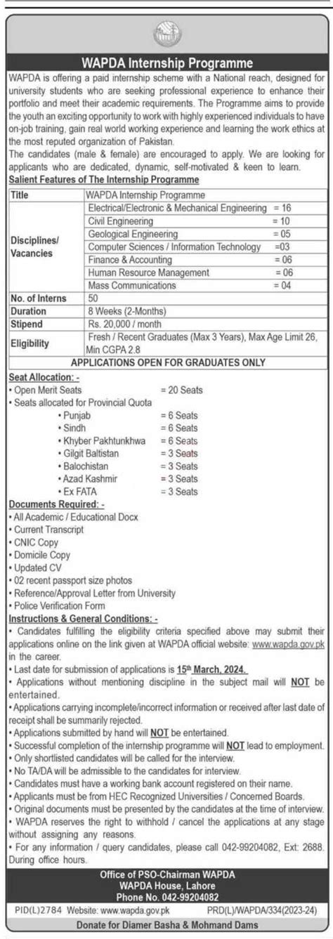 Amjad Ali Khan On Linkedin Wapda Internship Program 2024 Latest Jobs