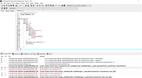 code build trên dev c bị lỗi is not a member of std programming