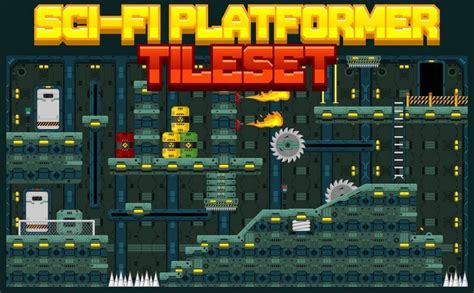 sci fi platformer game tile set by pzuh