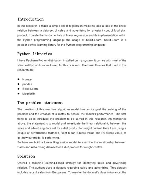 Sales And Advertising Pdf Errors And Residuals Regression Analysis