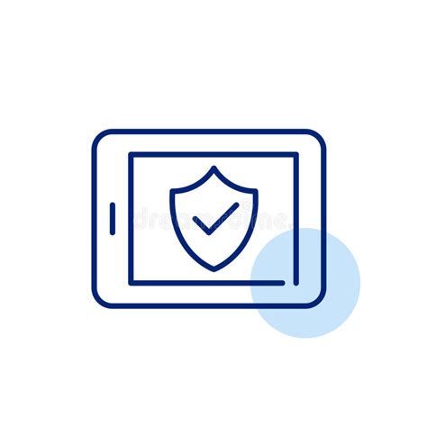 Security Shield With Checkmark On Electronic Tablet Data Protection
