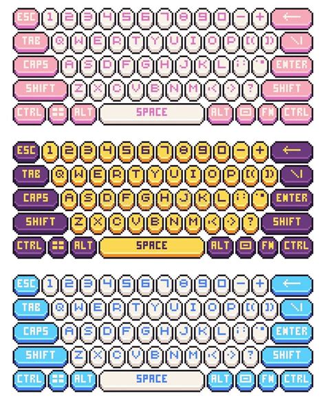 Colorful Keyboard Computer Pixel Art Stock Vector Illustration Of Diagram Gadget 354303784