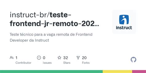 GitHub instruct br teste frontend jr remoto Teste técnico para a vaga remota de