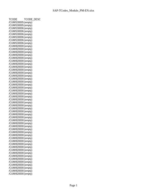 Sap Tcodes Module Pm En Pdf Computing