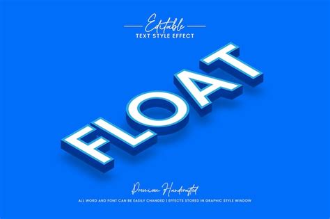Premium Vector Float Isometric D Text Style Effect Editable Illustrator Text Style