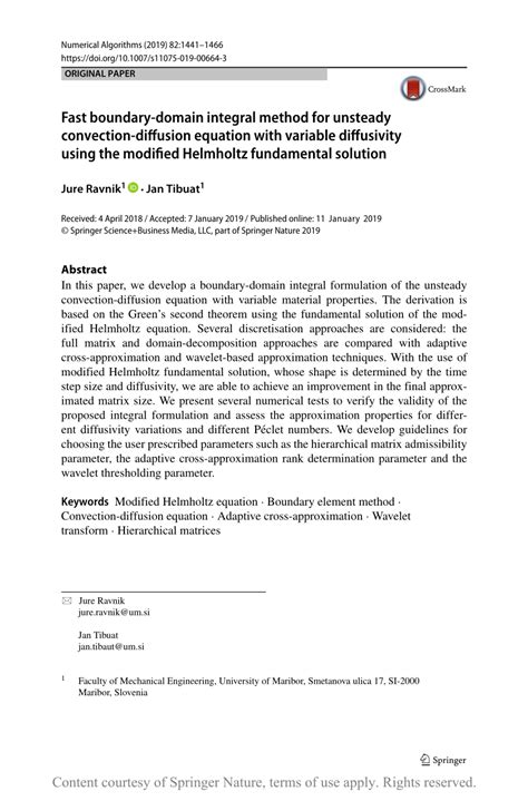 fast boundary domain integral method for unsteady convection diffusion