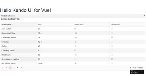 Progresskendo Vue Dropdowns Examples Codesandbox