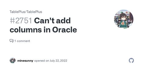 Can T Add Columns In Oracle Issue TablePlus TablePlus GitHub