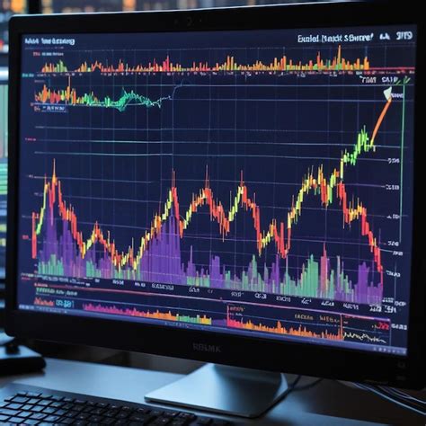 Macro Shot Of A Financial Graph Display Highlighting Trends And Data