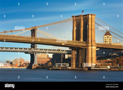 The Brooklyn Bridge Is A Hybrid Cable Stayedsuspension Bridge In New