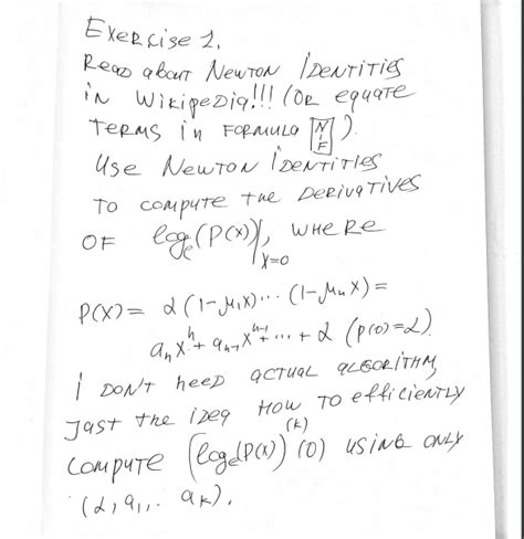 Exercise Read About Newton IDentities In Chegg