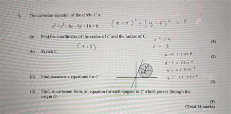 Circle And Parametric Curves Q R6thform