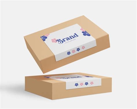 Premium Psd Modern Box Seal Label Mockup