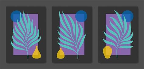 추상 현대 중반 세기 현대 꽃 잎 Boho 포스터 템플릿 미적 현대 미술 엽서 표지 벽지 벽 예술 홈 장식을위한 최소한의 자연 꽃 작곡 프리미엄 벡터