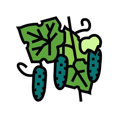 Growing Natural Cucumber Color Icon Vector Illustration 10279303 Vector Art At Vecteezy