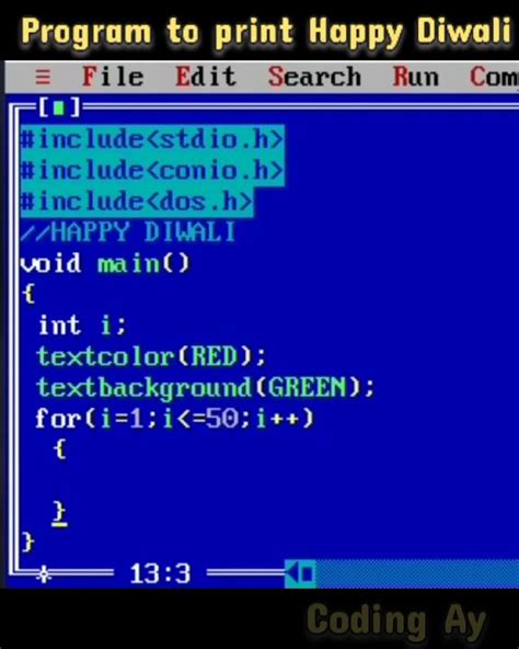 Happy Diwali C Programming Programming Shorts Short Codeforher9850 Youtube