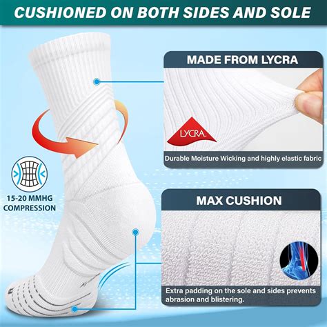 Hylaea Compression Running Socks For Men Coolmax Anti Blister Cushion