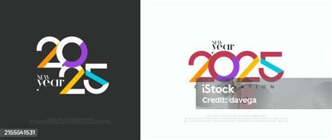 새해 2025 다채로운 디자인 흰색 배경에 고유 번호 배너 포스터 달력 및 인사말 새해 복 많이 받으세요 2025에 대 한 프리미엄 벡터 일러스트레이션 12월 31일에 대한