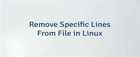 Remove Specific Lines From File In Linux Lindevs