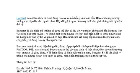 Baccarat Docx Docdroid