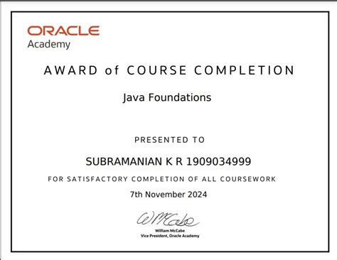 subramanian kr on linkedin java oracleacademy programming