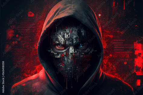 Hacker Making Threat Of Cyberattack Of Computer Security Skull Pirate Online Cyberattack Hack
