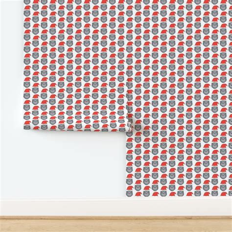 Gorillas With Santa Hats Wallpaper Spoonflower