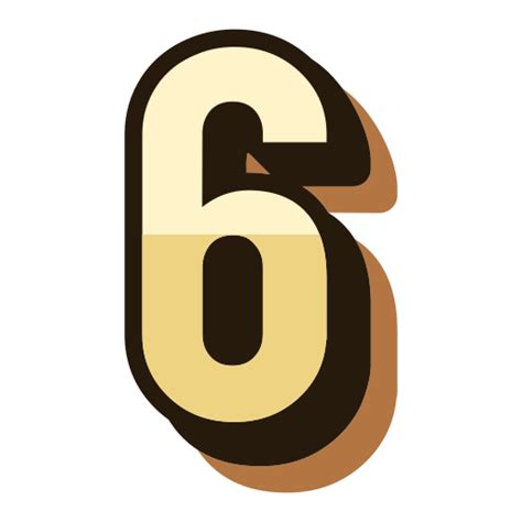 Number 6 Generic Outline Color Icon