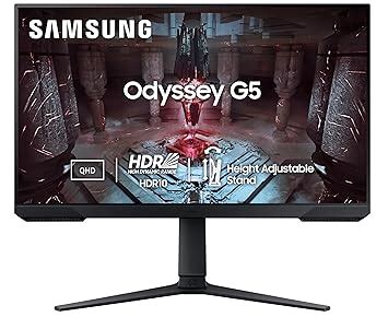 Samsung 27 68 5cm Odyssey G5 2K Gaming Monitor QHD 2560 X 1440 165Hz 1ms 300nits Ports HDMIx2