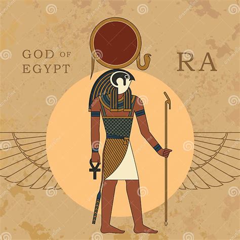 The Ancient Egyptian God Ra Stock Vector Illustration Of Historical