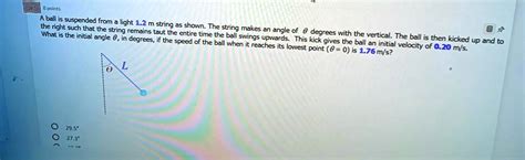 solved 8 points a ball is suspended from light 1 2 the right such that