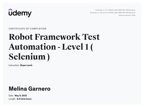 Melina Garnero On Linkedin He Obtenido Un Nuevo Certificado Robot Framework Test Automation