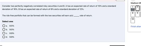 Solved Consider Two Perfectly Negatively Correlated Risky