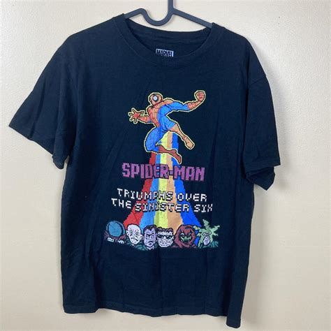 Marvel 8 Bit Spider Man Spiderman Tee Tshirt T Shirt Depop