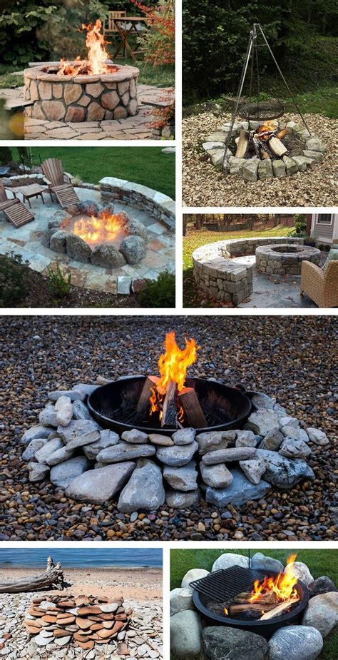 Construction Fire Pit With Rocks