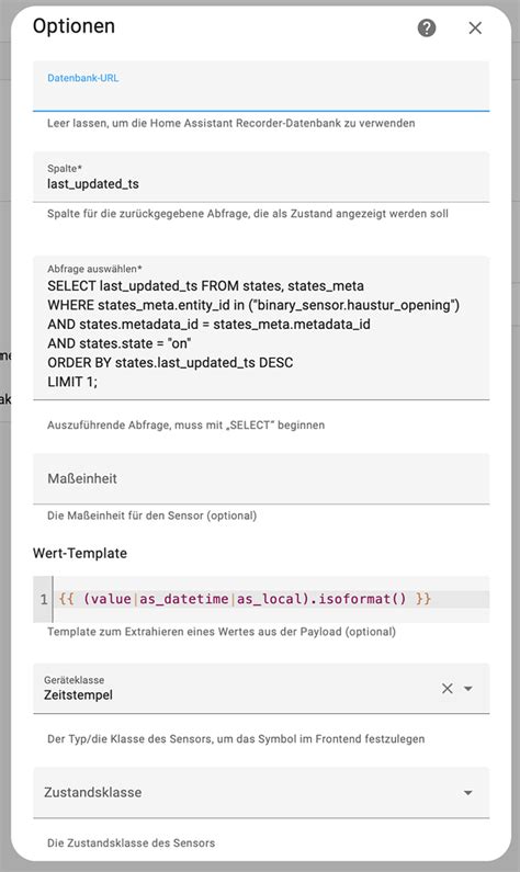 Sql Information Into Timestamp Sensor Configuration Home Assistant