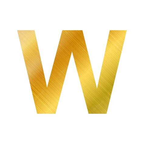 흰색 배경 벡터에 영어 알파벳 골드 질감 문자 W 프리미엄 벡터