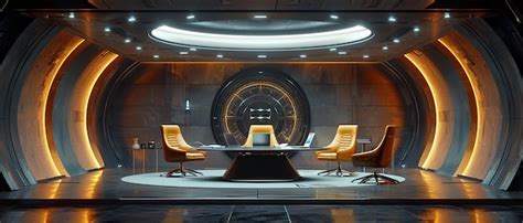 Modern Control Room Premium Ai Generated Image