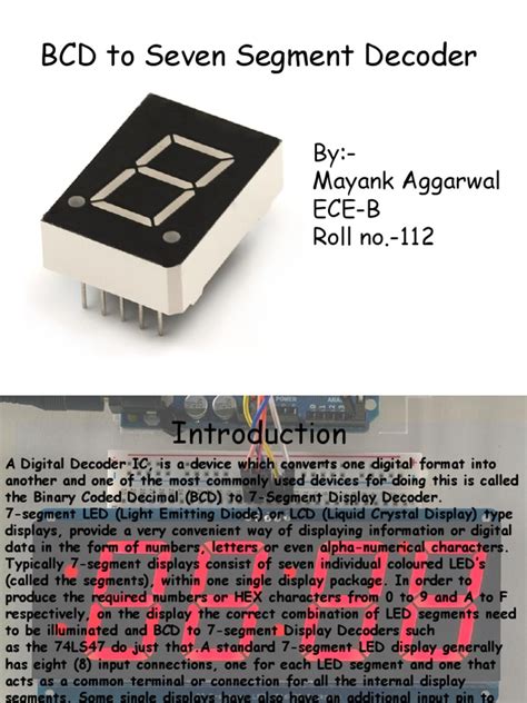 Bcd To Seven Segment Decoder Presentation Download Free Pdf Binary