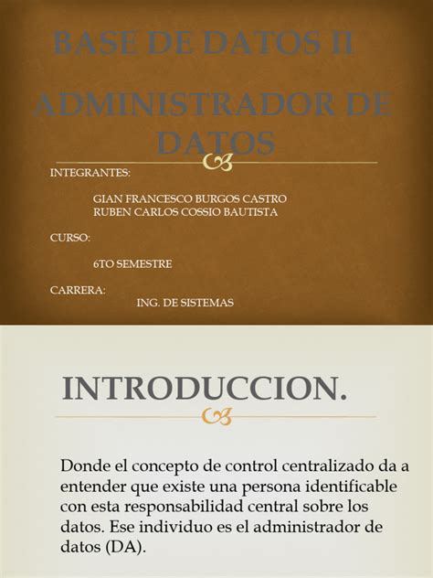 Administrador De Datosbase De Datos Ii Pdf