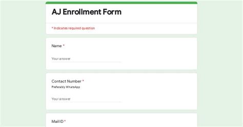 Lakshmipathi Parthiban On Linkedin Aj Enrollment Form