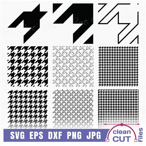 Houndstooth Pattern Svg Vector And Clipart Template Shapes Cricut